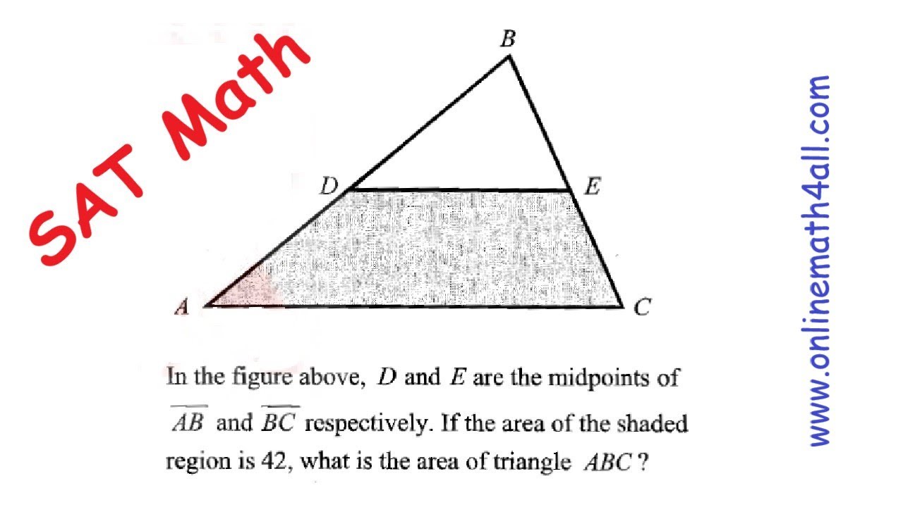 SAT Math : Problem on Midsegment Theorem - YouTube