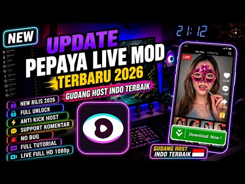 APLIKASI LIVE STREAMING HOST INDO 2026 | PEPAYA LIVE M-0-D TERBARU SUPPORT ROOM TICKET 