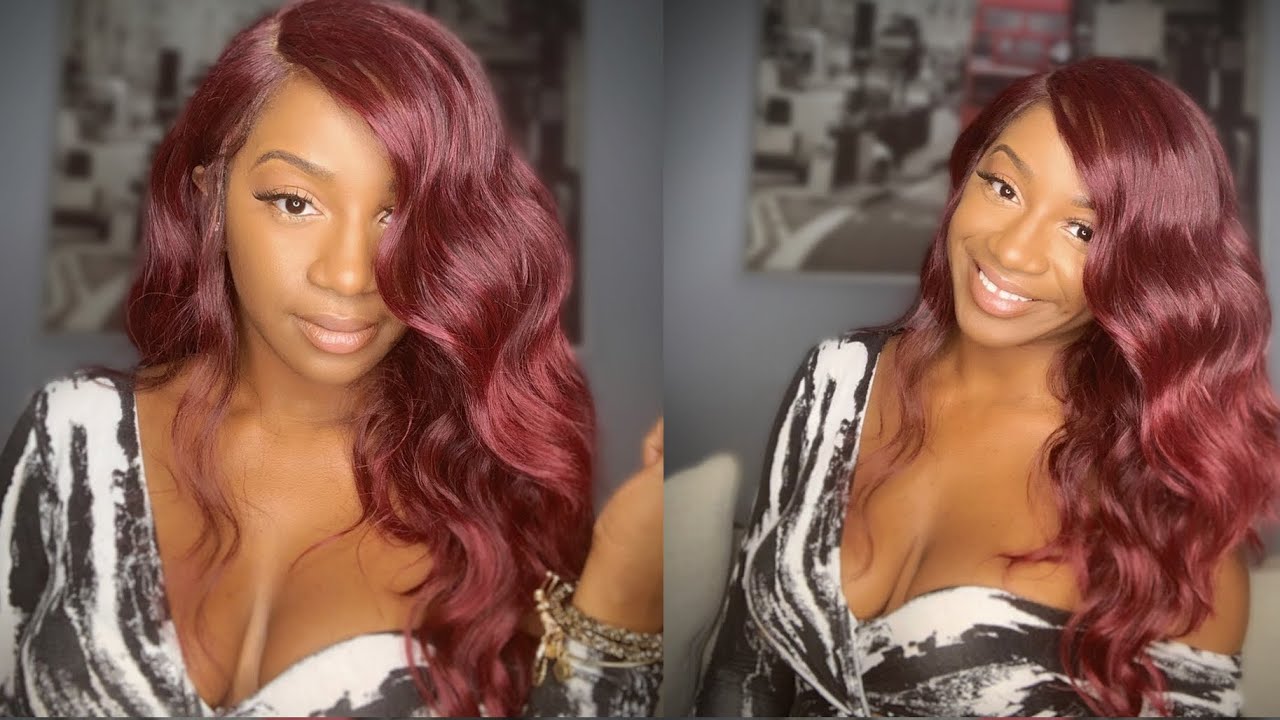 OUTRE SYNTHETIC HAIR L-PART SWISS LACE FRONT WIG - AMIYAH 2T/425 - YouTube