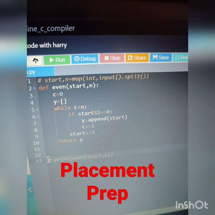 People tech coding || list of even integers #pythonsolution || by placement prep placementprep ...