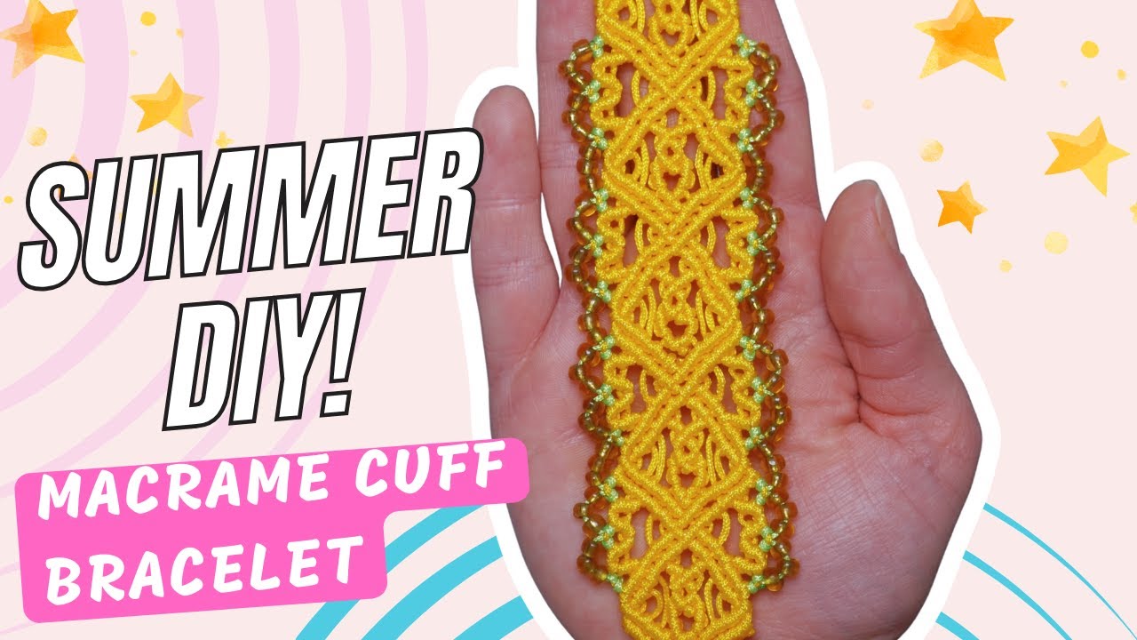 DIY Macrame Cuff Bracelet with Beads – Easy & Stylish Tutorial! - YouTube