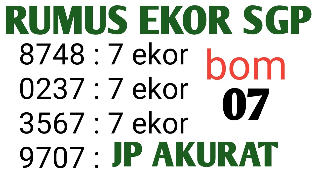 prediksi SGP sabtu 5 april 2025 rumus kepala ekor SGP hari ini keluaran ...