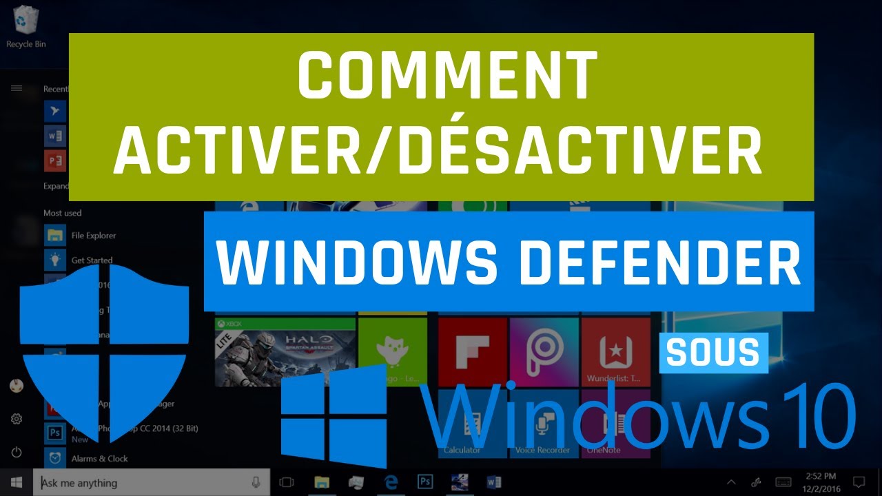 Comment activer/désactiver Windows Defender dans Windows 10 - YouTube