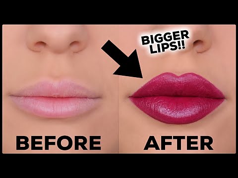 HOW TO MAKE YOUR LIPS LOOK BIGGER / FAKE BIG LIPS WITH MAKEUP!!!