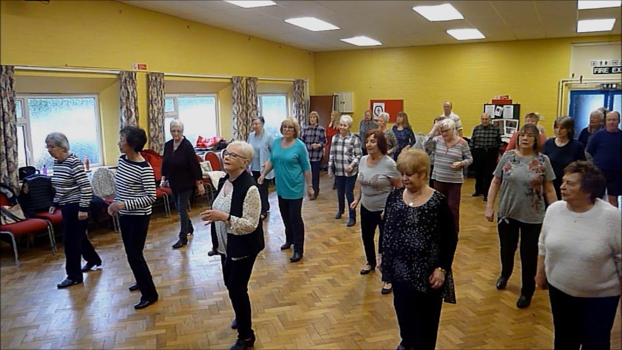 Gentle Line Dance class members practising "Gentle Eyes" line dance ...