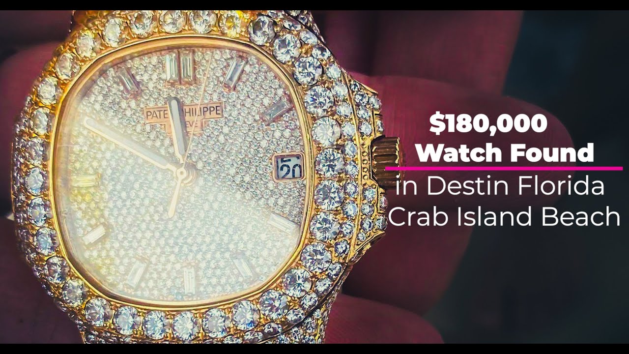 $180,000 Dollar watch Found in Destin Florida Beach Crab Island - YouTube
