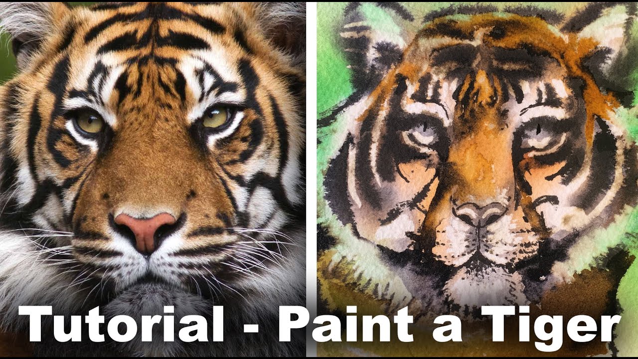 Easy Tutorial on How to Paint A Tiger - YouTube