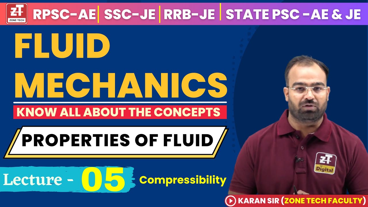 L-5 | Fluid Mechanics | Properties of Fluid - Compressibility | RPSC-AE ...
