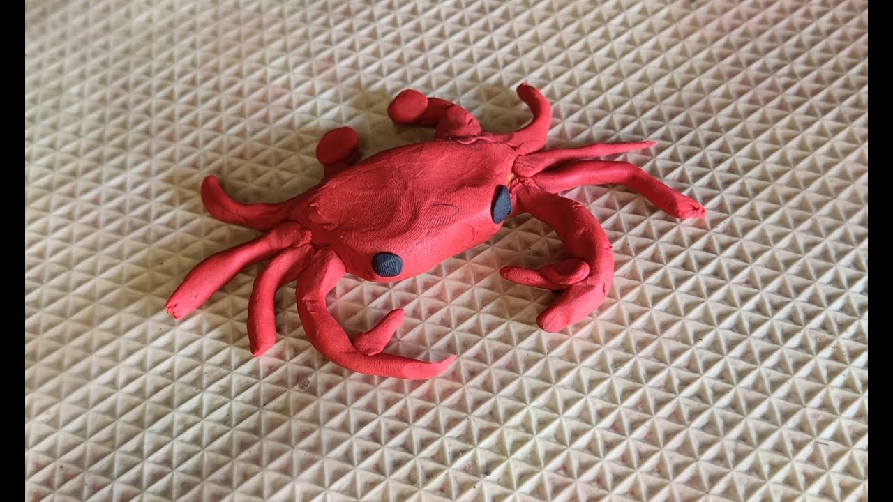 Clay Crab Creation - Fun Red Crab Made with Clay | Kid's DIY Art - YouTube