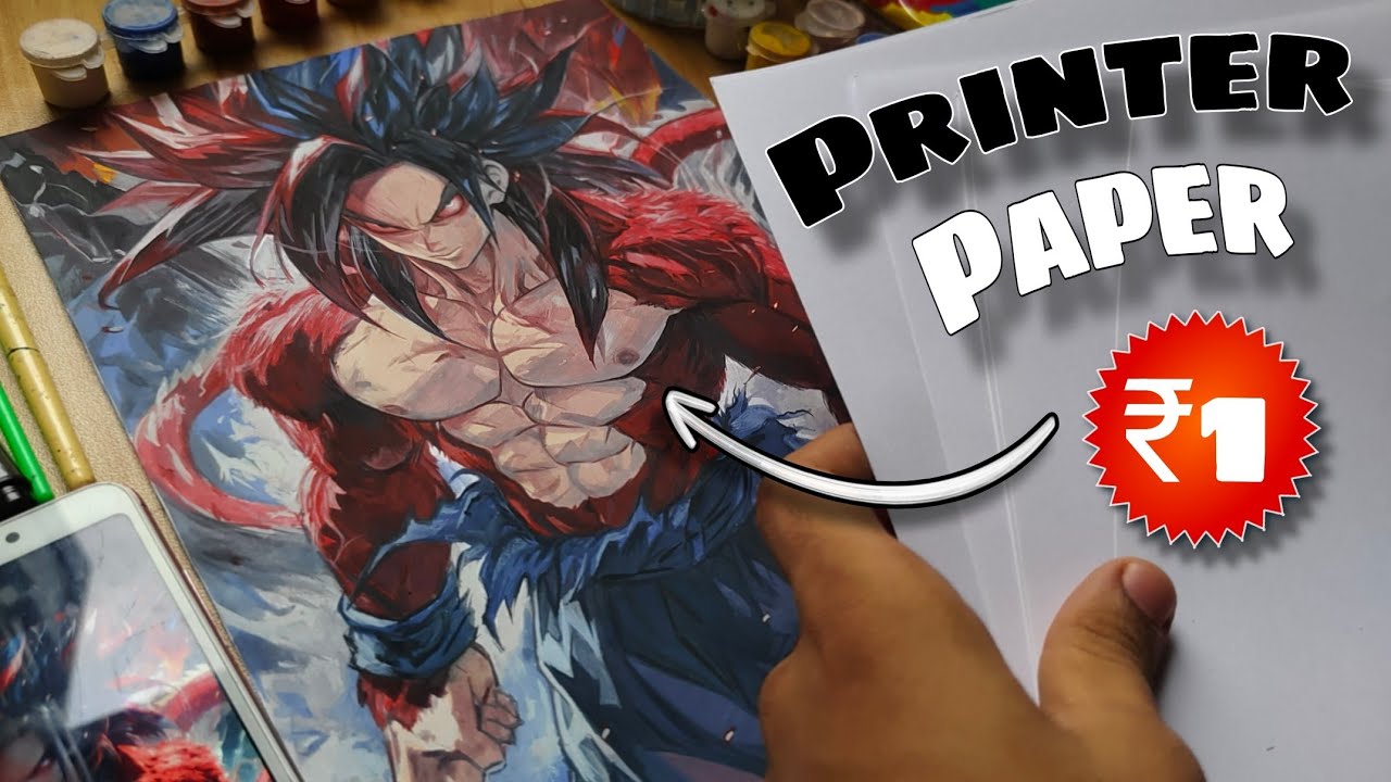 I Use Printer Paper For Making Hyper Realistic Drawing Of Goku Super ...