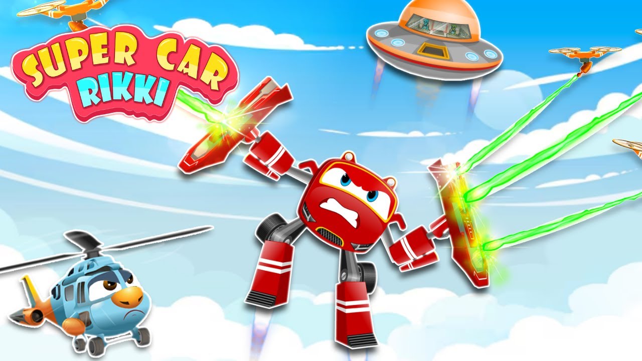 Supercar Rikki Saves the City from the Alien Attack🐸 Kids Cartoon ...