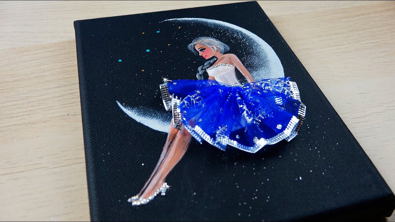 New Dress for Princess | Crafts | Voluminous Acrilyc Painting - YouTube