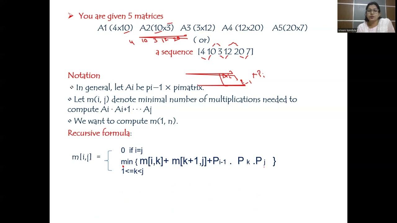 Chained matrix Multiplication using Dynamic programming - YouTube