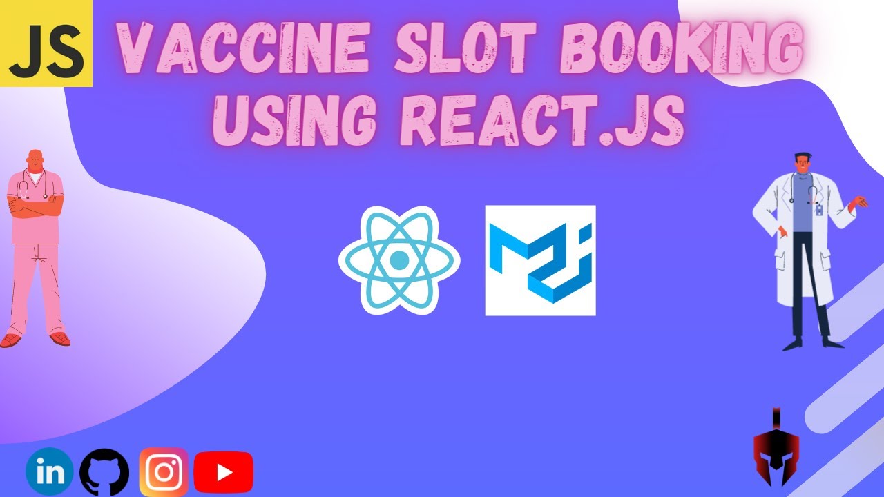 Live vaccine slot booking system using react.js | javascript | Sethu API - YouTube