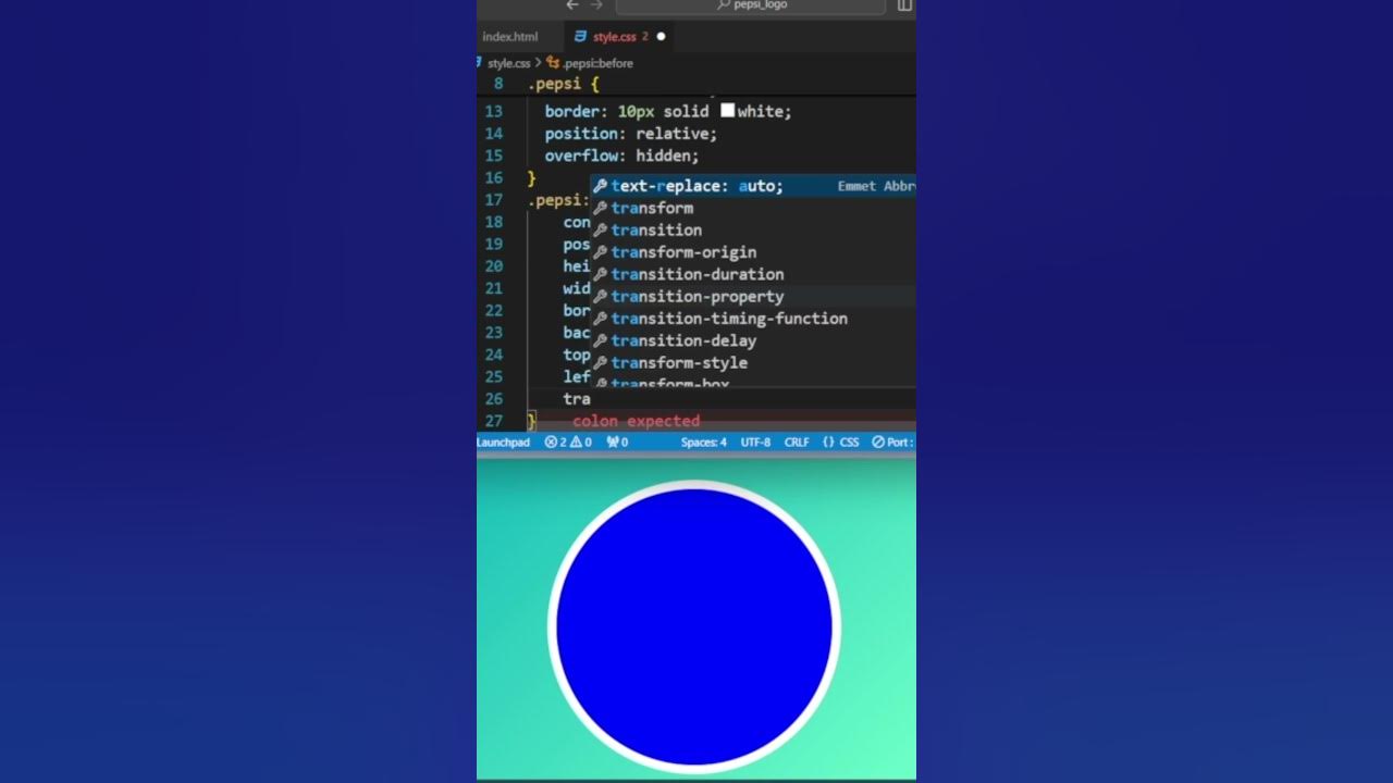 Create Pepsi Logo With Html Css Coding Webdevelopment Htmlcss Youtube 4230