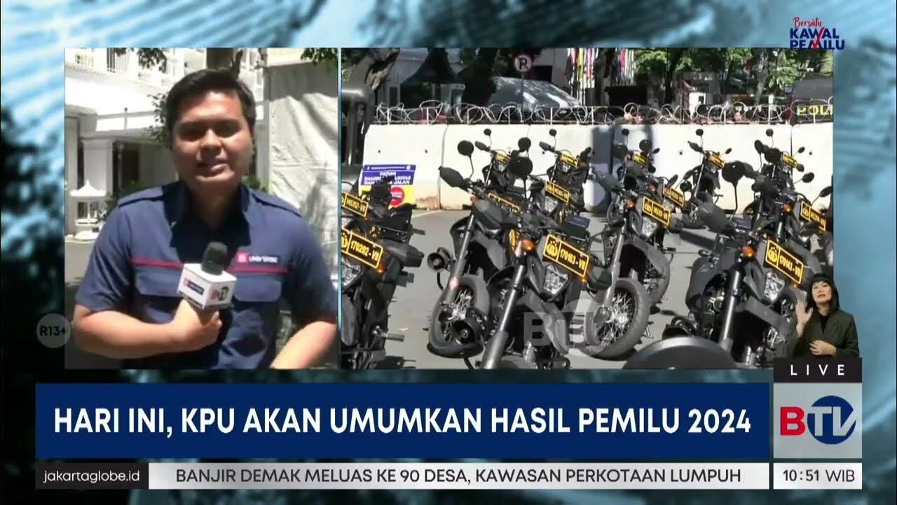 Suasana Gedung KPU Jelang Pengumuman Hasil Pemilu 2024 - YouTube