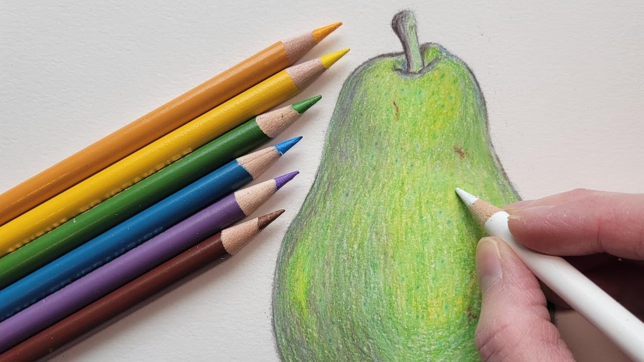 Drawing A Pear With Layers of Color - YouTube