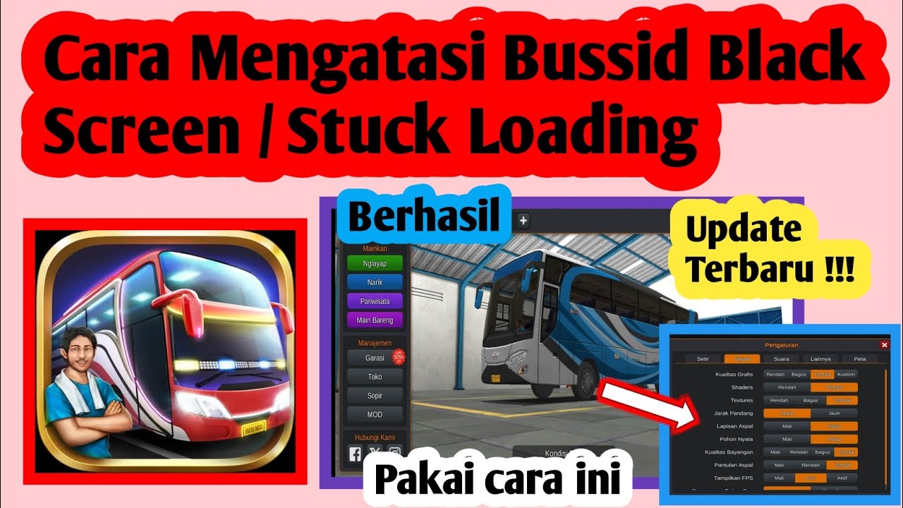 Cara Mengatasi Bussid Black Screen | Cara Atasi Stuck Loading Map - YouTube