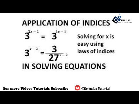 Applications of The Laws of Indices | Exponential Equations - YouTube