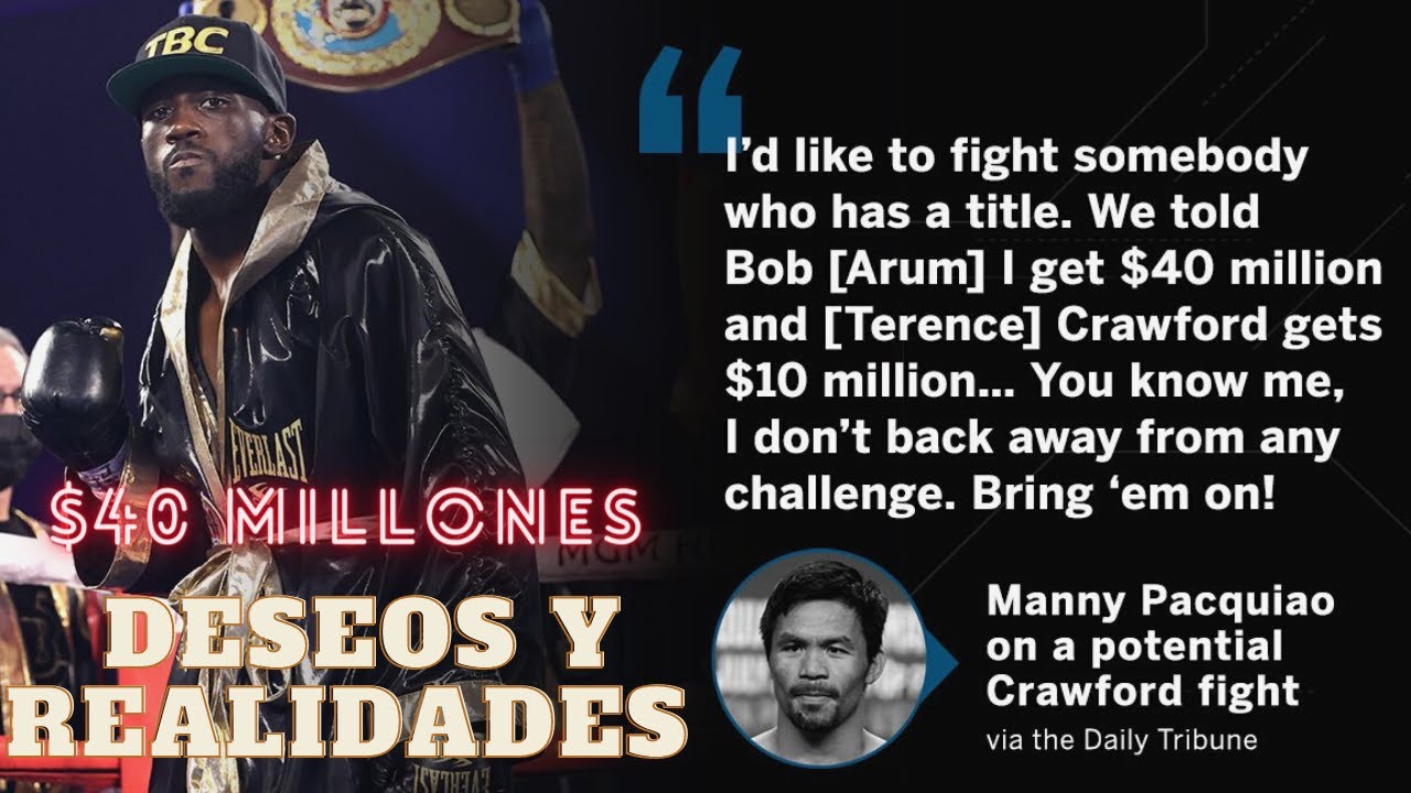 MANNY PACQUIAO pide $40 millones. TEOFIMO LOPEZ advierte que puede irse ...