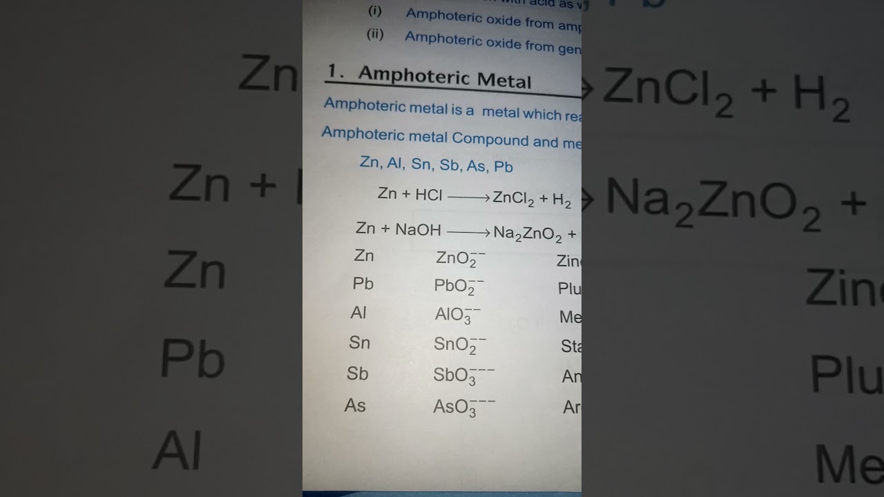 Amphoteric metal oxides inorganic chemistry। NEET 2022 - YouTube