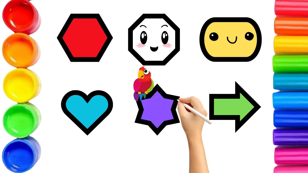 Drawing Shapes for kids and Toddlers | Learn To draw Shapes For Kids ...