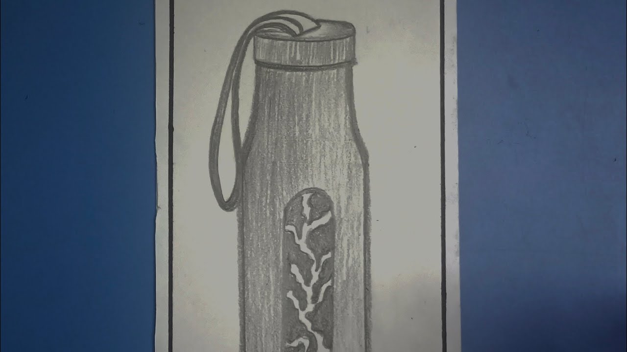 How to draw and shade water bottle #Pencil shading water bottle. - YouTube
