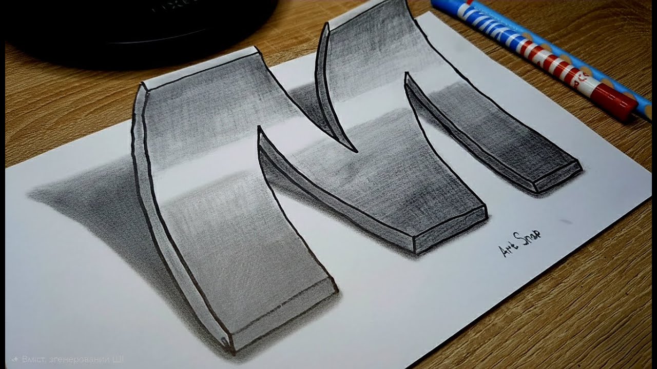 3D Letter M Drawing | Master the Twist Technique Today - YouTube