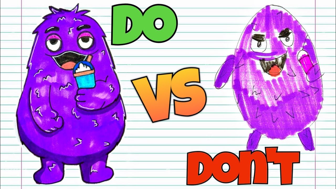 Grimace Shake Art Drawing - Satisfying Do vs Don't video about ...