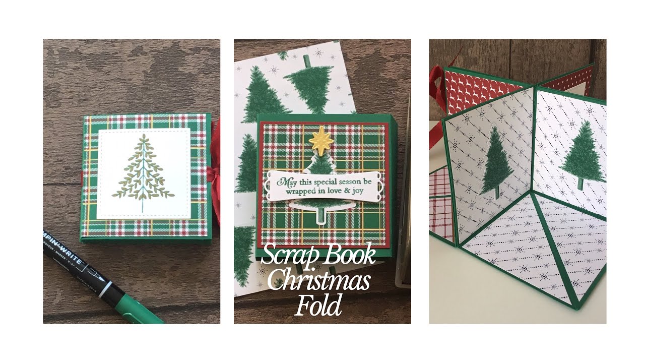 Scrapbook Christmas Fold Book Part One - YouTube