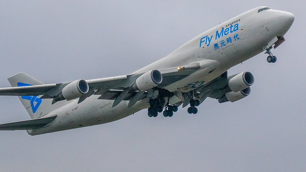 Fly Meta Boeing 747 departing 🛫 from Birmingham Airport - YouTube