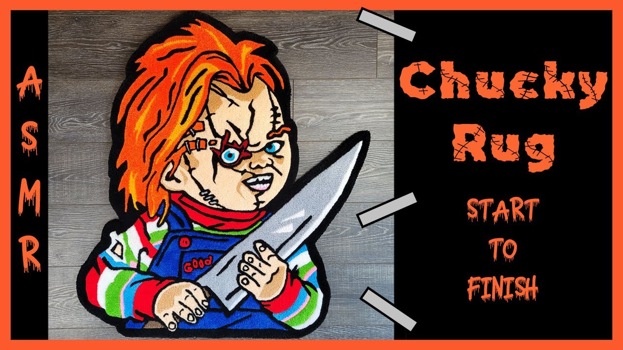 ASMR Rug Tufting | Making a Chucky Rug! Start to Finish - YouTube