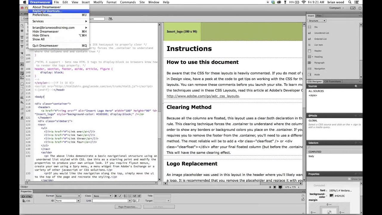 Change code font size in Adobe Dreamweaver - YouTube