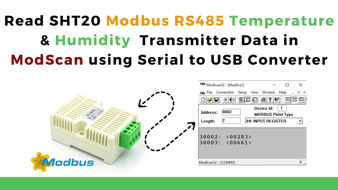 Read Sht20 Modbus Rs485 Temperature And Humidity Transmitter Data In In Modscan Modbus Rtu Iot 9477