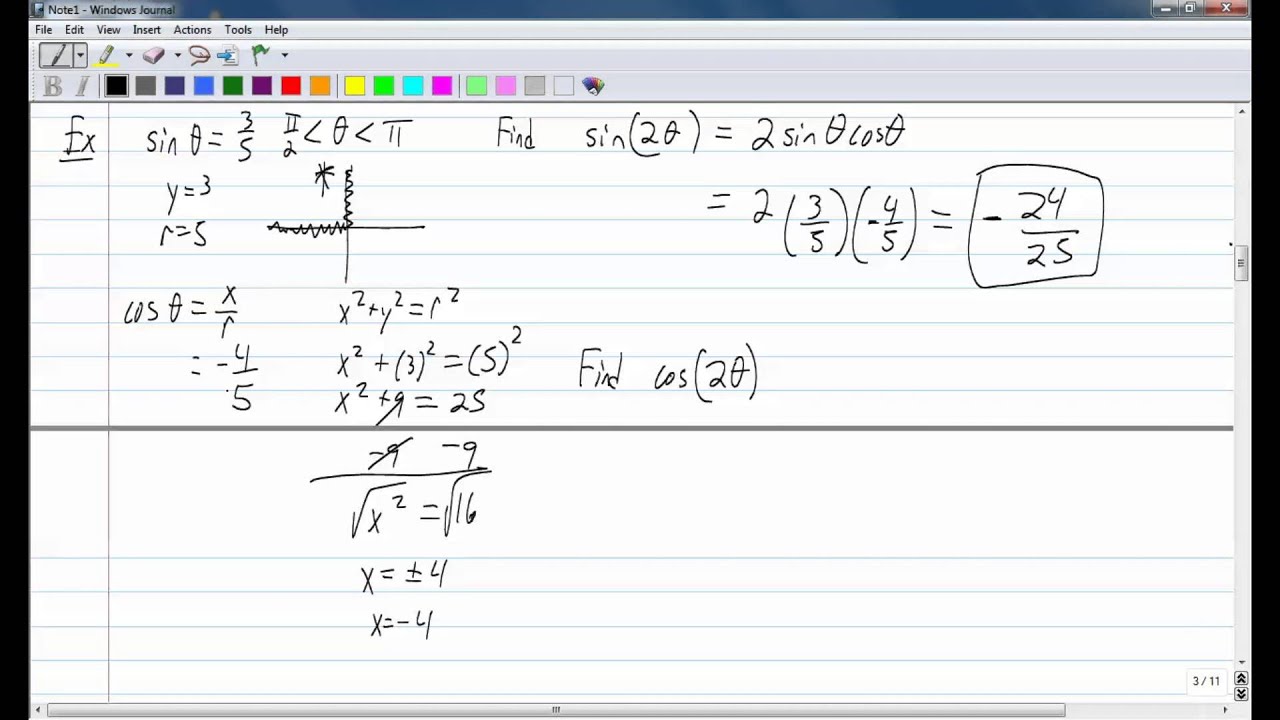 Double Angle Formulas for Sine, Cosine, and Tangent - YouTube