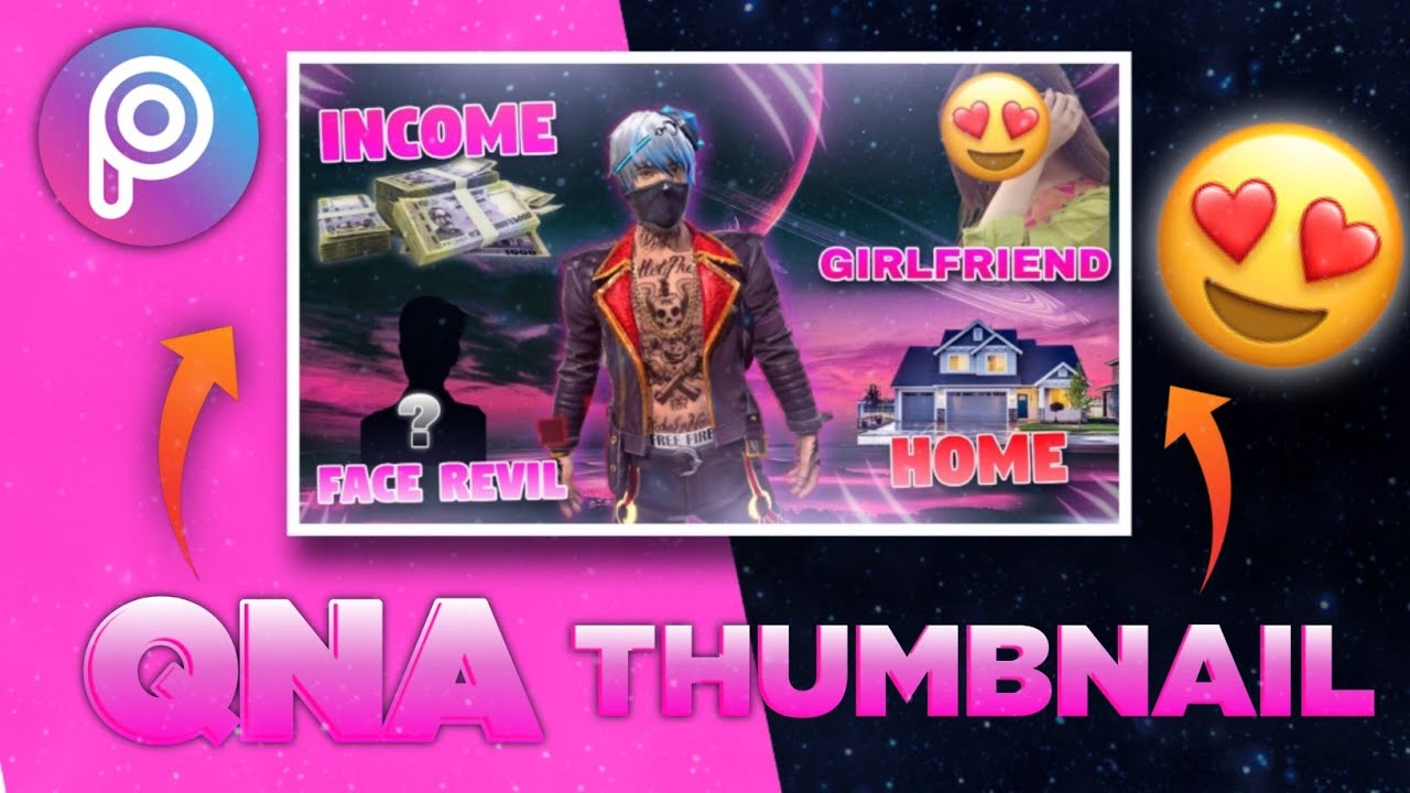 How to Make Gaming Qna Thumbnail In Picsart || Gaming Thumbnail ...