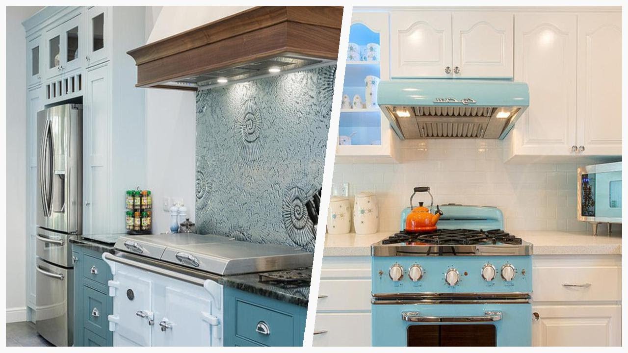 75 Turquoise Kitchen With Colored Appliances Design Ideas You'll Love 🟡 ...