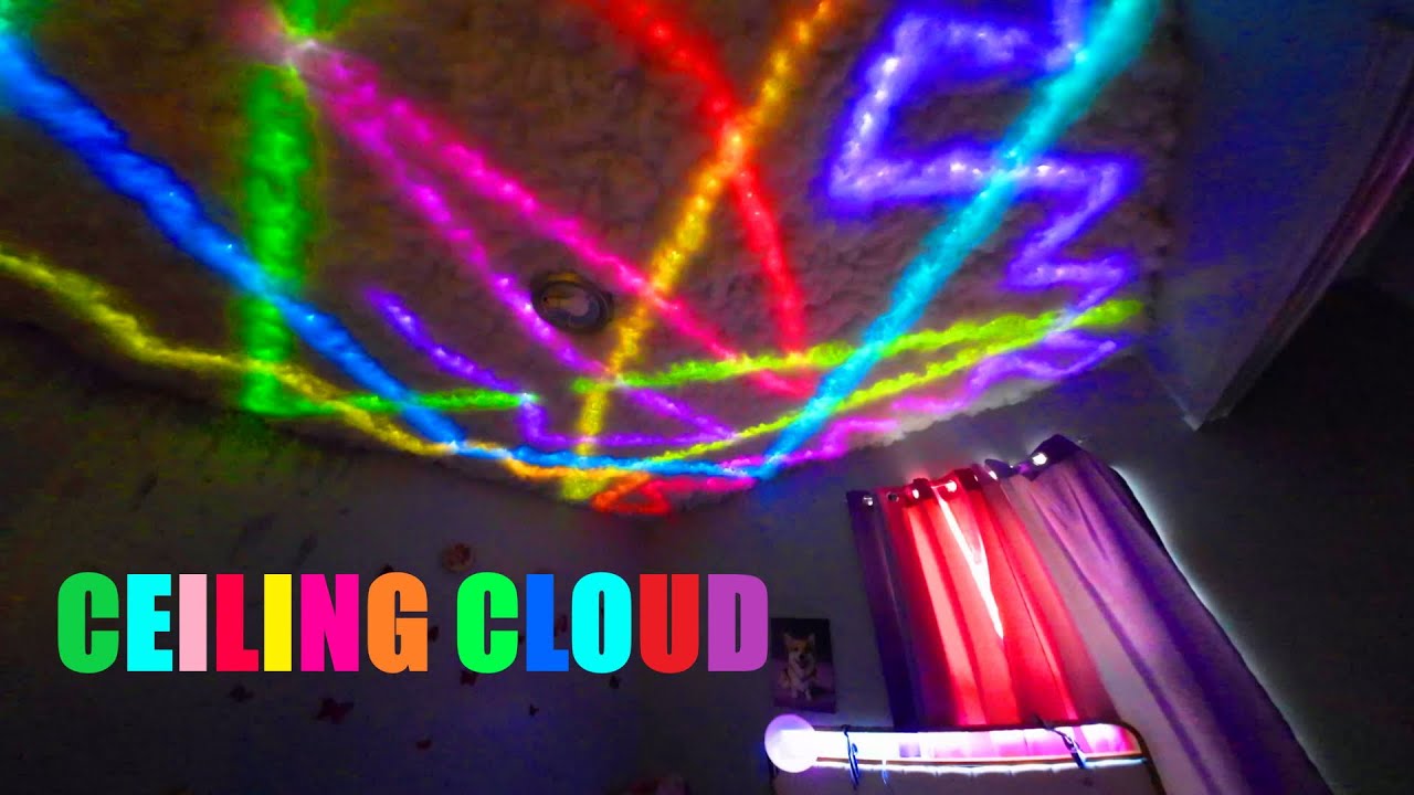 DIY CEILING CLOUD LED NO GLUE - YouTube