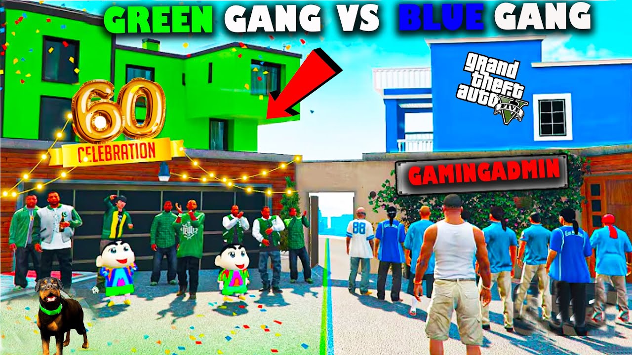 Shinchan Green Gang Celebration Vs Franklin Blue Gang In GTA 5! - YouTube