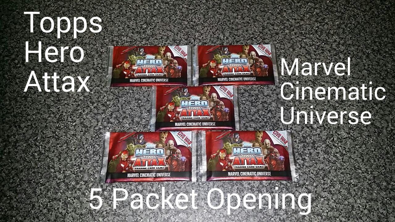 Hero Attax Topps Marvel Cinematic Universe 5 Pack Opening. - YouTube