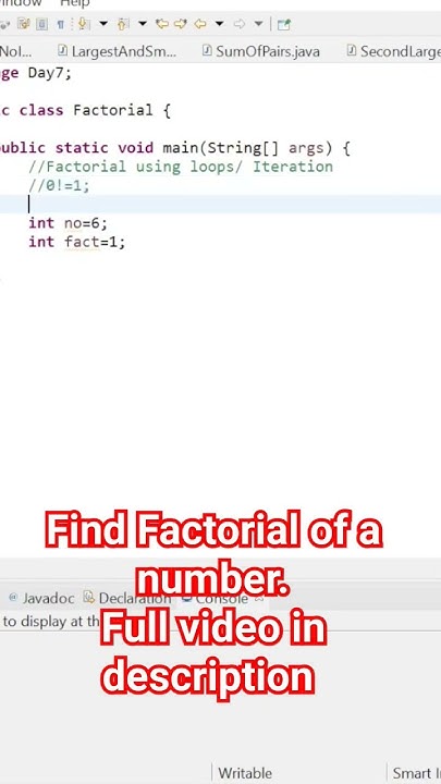 find a factorial of a number using for loop and recursion #programming #java #placement # ...