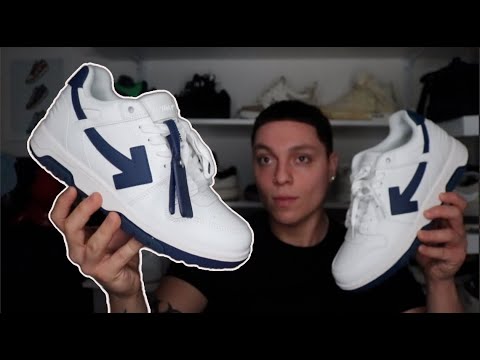 OFF-WHITE Out Of Office OOO Low Tops White White Navy Blue (Review ...