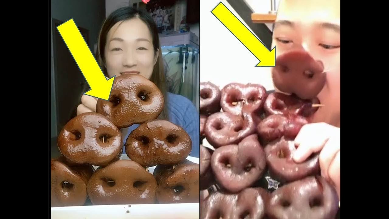 Eating Show - Eating Pig Nose - YouTube