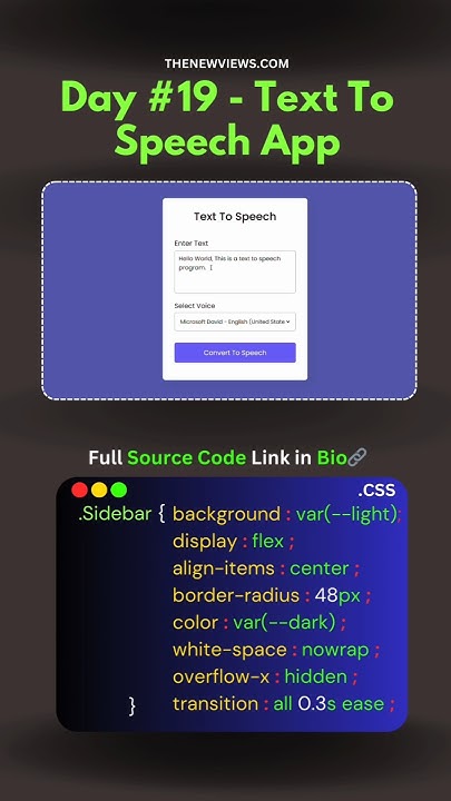 Text To Speech App ️ Csstricks Webdeveloping Webdesign Htmlcss Html Coding Css 