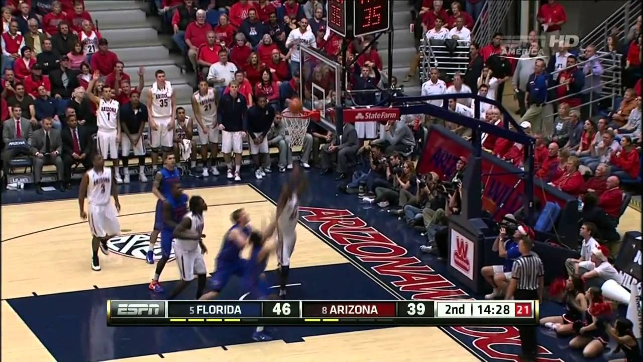 Ncaa Basketball Florida(5) vs Arizona (8) December 15 - YouTube