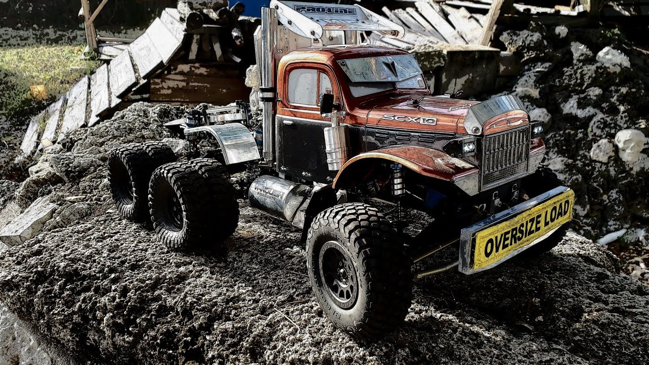 AXIAL 6x6 SCX10,AR60 axles,Dual Motor SEMI in "DOING LAPS" - YouTube