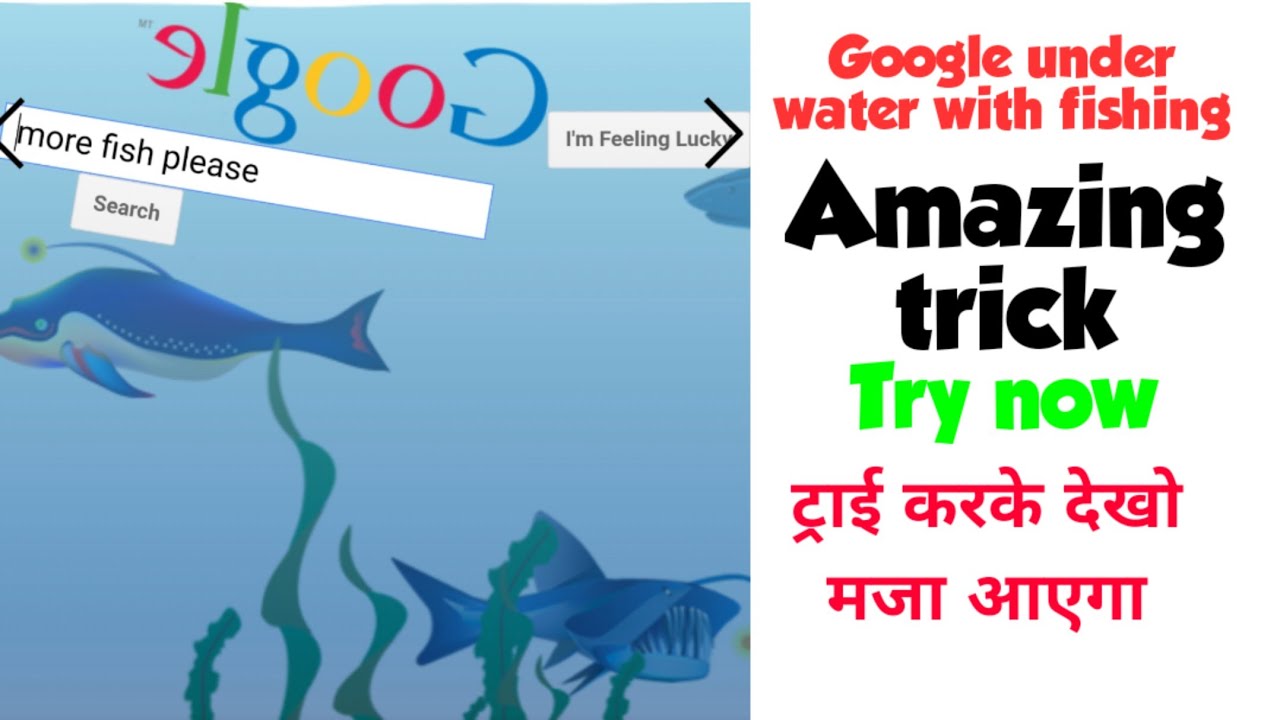 Amazing trick with google| fish underwater with google| मछली पानी में ...