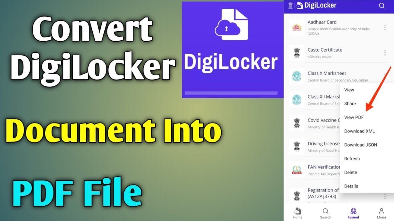 How to convert your DigiLocker document into PDF file// document ko PDF par kese convert kre ...
