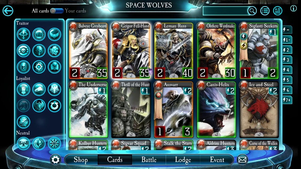 Let's Play Horus Heresy Legions: Space Wolves Cards Walkthrough - YouTube