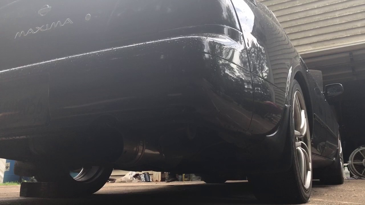 1999 maxima long tube headers, test pipe, catback exhaust - YouTube